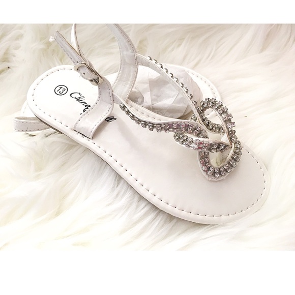 China Doll | Shoes | China Doll White Diamond Knot Girls Sandal Size 3 ...